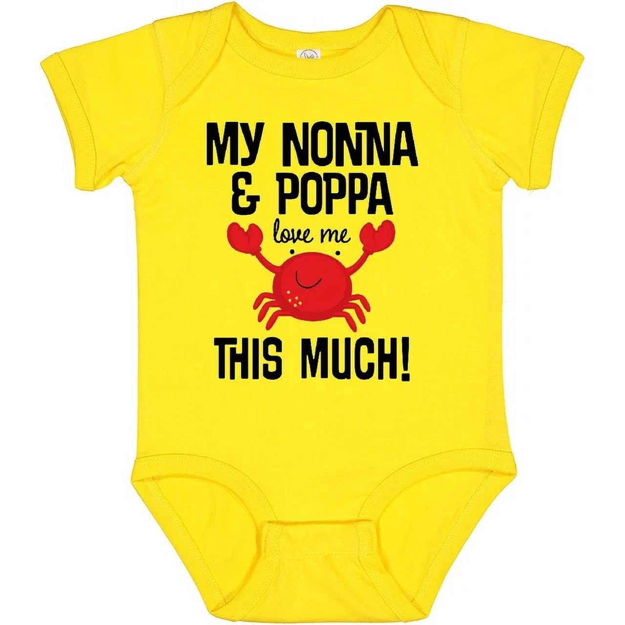 Baby Bodysuit BELLA CANVAS Nonna And Poppa Love Me Grandkids Crab Baby Bodysuit Grandchild Boy ...