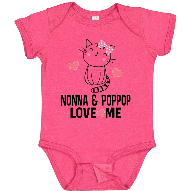 Baby Bodysuit BELLA CANVAS Nonna And Poppop Grandchild Cat Baby Bodysuit Pop Childs Outfit From ...