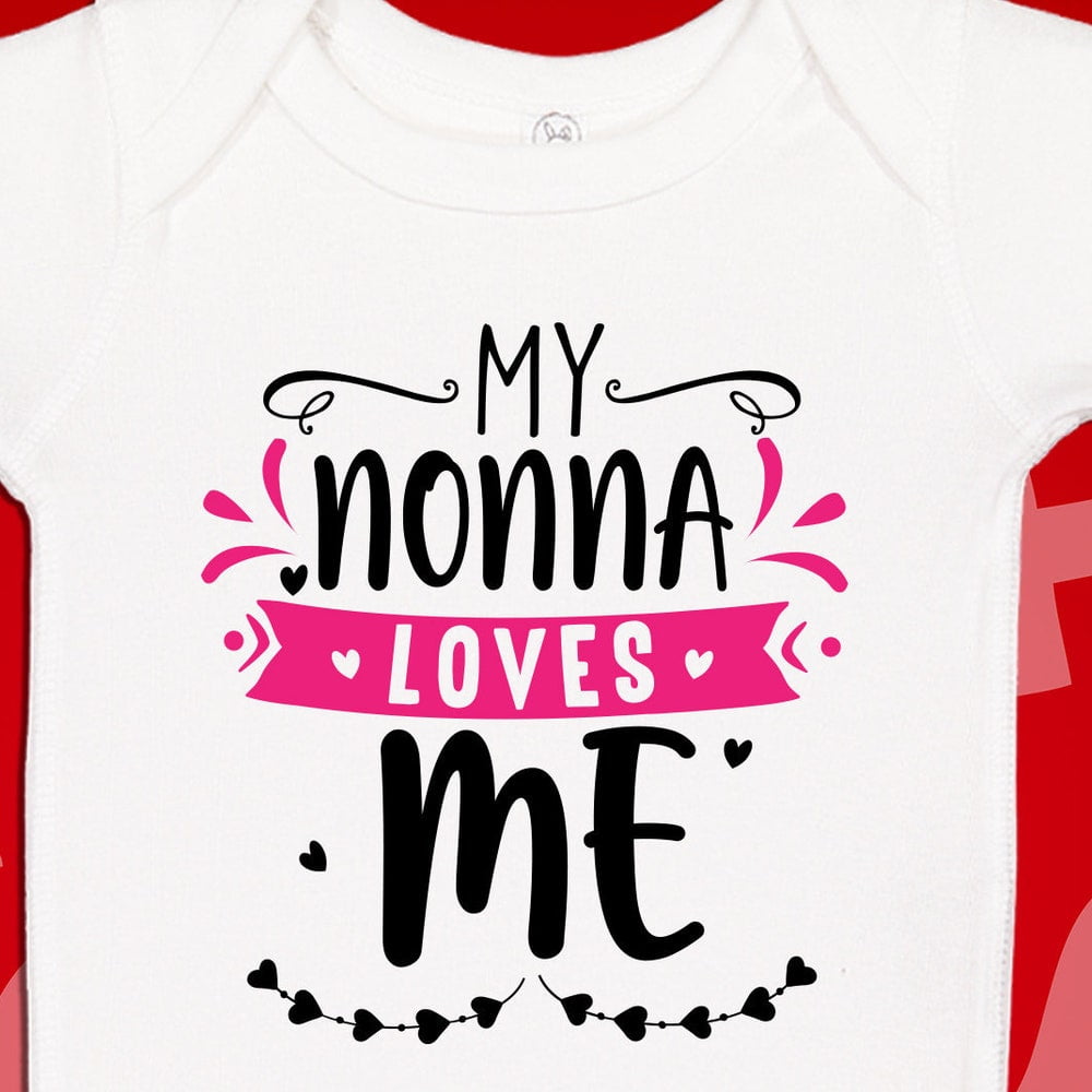 Baby Bodysuit BELLA CANVAS My Nonna Loves Me Baby Onesie Bodysuit Kids T-Shirt, I Love My Nonna ...