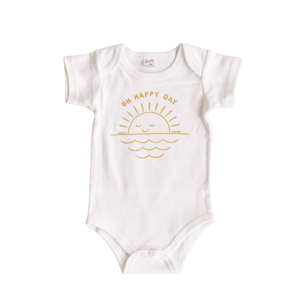 Baby Bodysuit BELLA CANVAS Oh Happy Day Baby Bodysuit, New Baby Bodysuit, Baby Shower Gift, New ...