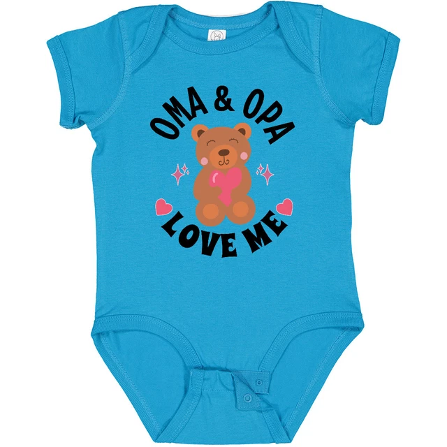 Baby Bodysuit BELLA CANVAS Oma And Opa Love Me Grandchild Bear Baby Bodysuit Grandbaby Shower ...