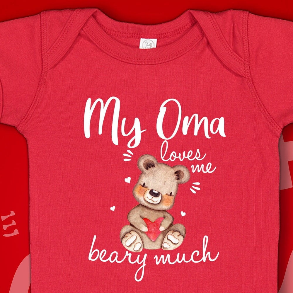 Baby Bodysuit BELLA CANVAS Oma Newborn Clothes, My Oma Loves Me Beary Much Baby Bodysuit, Oma ...