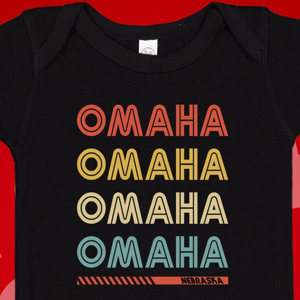 Baby Bodysuit BELLA CANVAS Omaha Baby Onesie, Retro Omaha Kids Shirt ...