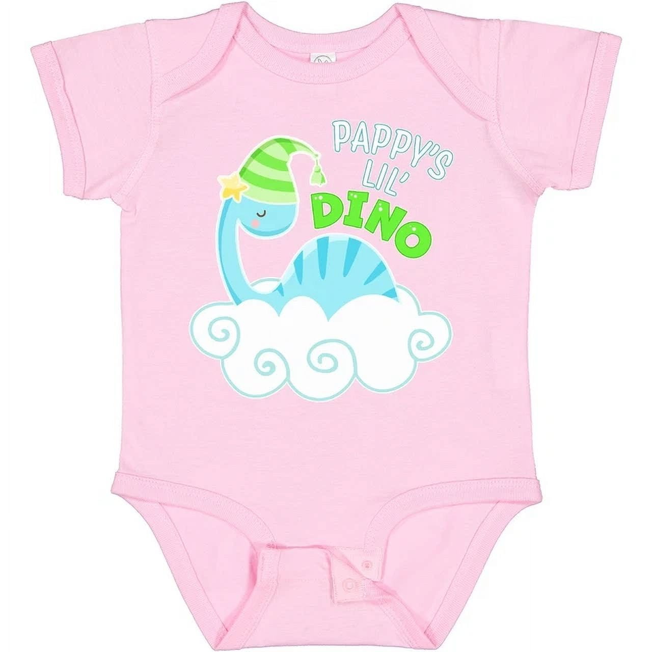 Baby Bodysuit BELLA CANVAS Pappy'S Lil' Dino- Cute Blue Baby Dinosaur Baby Bodysuit Pappy ...