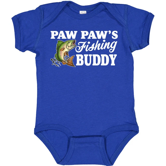 Baby Bodysuit BELLA CANVAS Paw Paw'S Fishing Buddy With White Text Baby ...