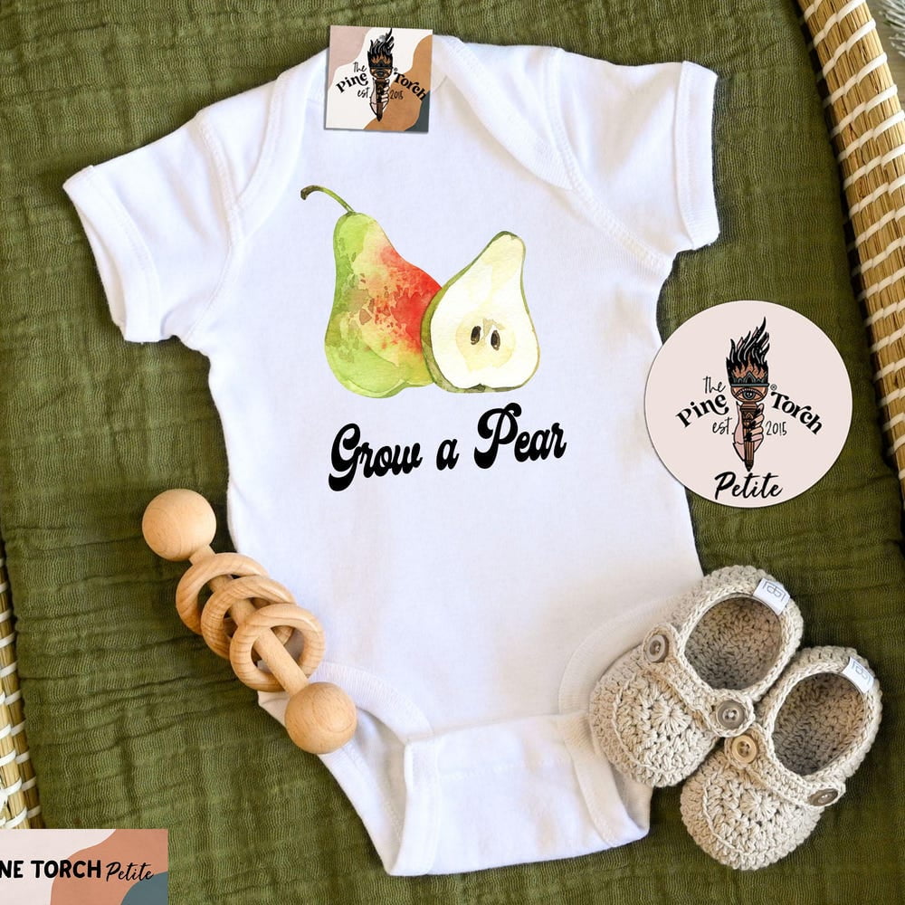 Baby Bodysuit BELLA CANVAS Pear Bodysuit, Grow A Pear Clothes, Fruit ...