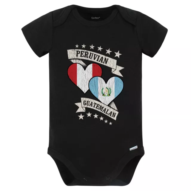 Baby Bodysuit BELLA CANVAS Peruvian Guatemalan Heart Flags Peru ...