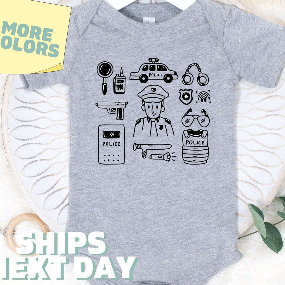 Baby Bodysuit BELLA CANVAS Police Baby Onesies Cute Police Baby Clothes ...