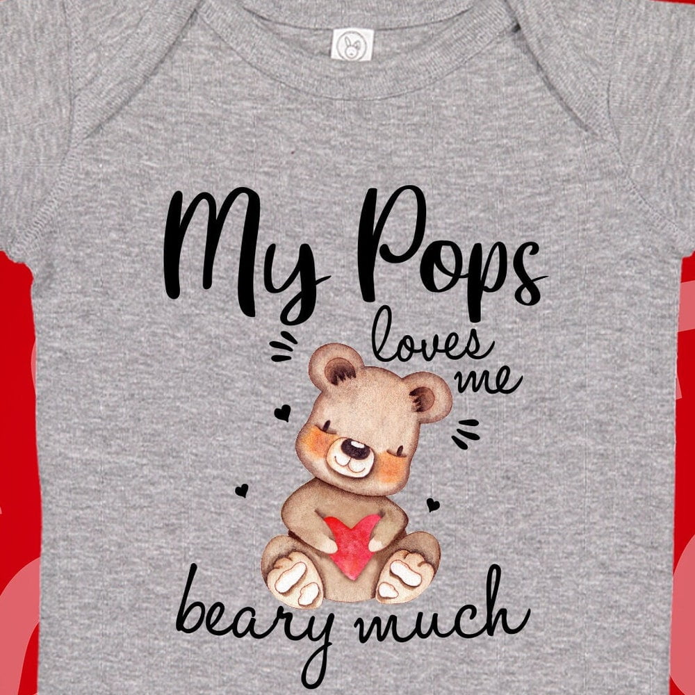 Baby Bodysuit BELLA CANVAS Pops Newborn Clothes, My Pops Loves Me Beary Much Baby Bodysuit, Pops ...