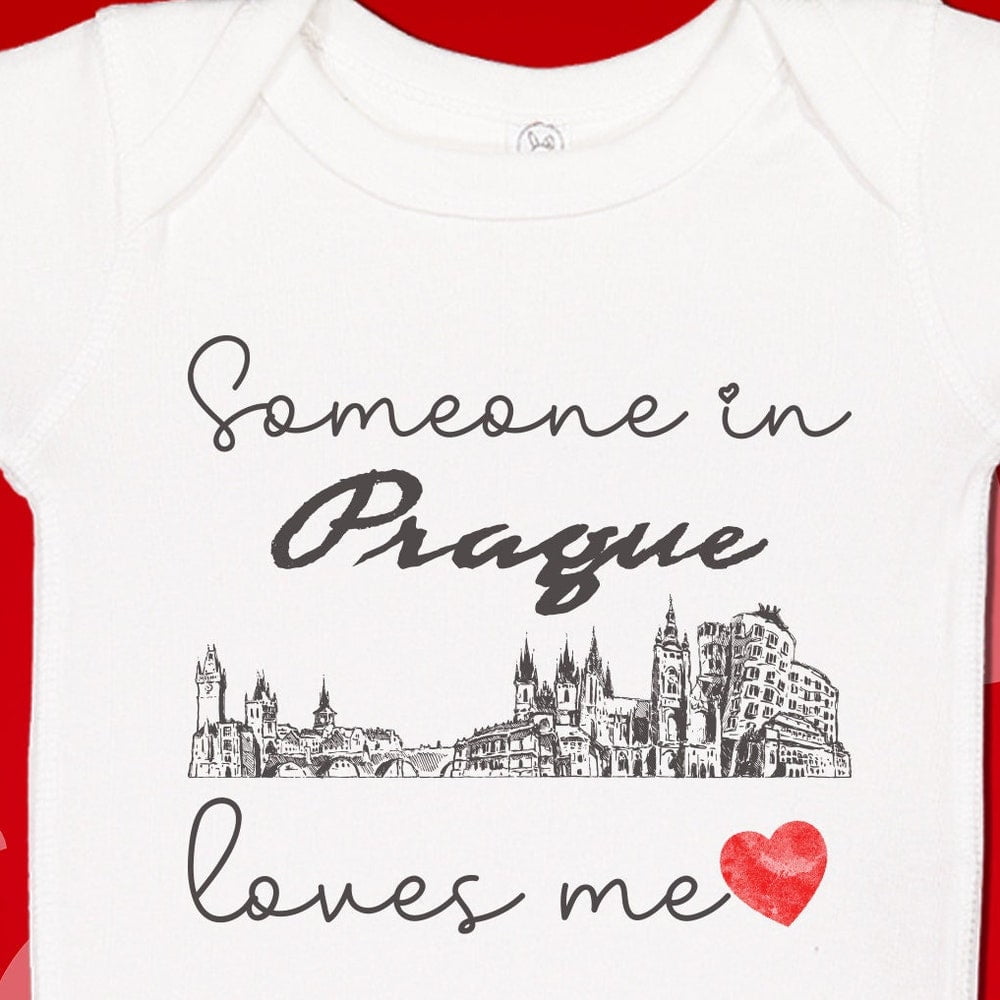 Baby Bodysuit BELLA CANVAS Prague Czechia Baby Onesie, Someone Loves Me ...