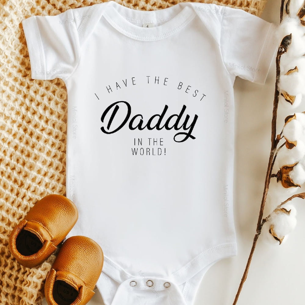 Baby Bodysuit BELLA CANVAS Pregnancy Announcement Onesie, Best Daddy In The World Bodysuit ...