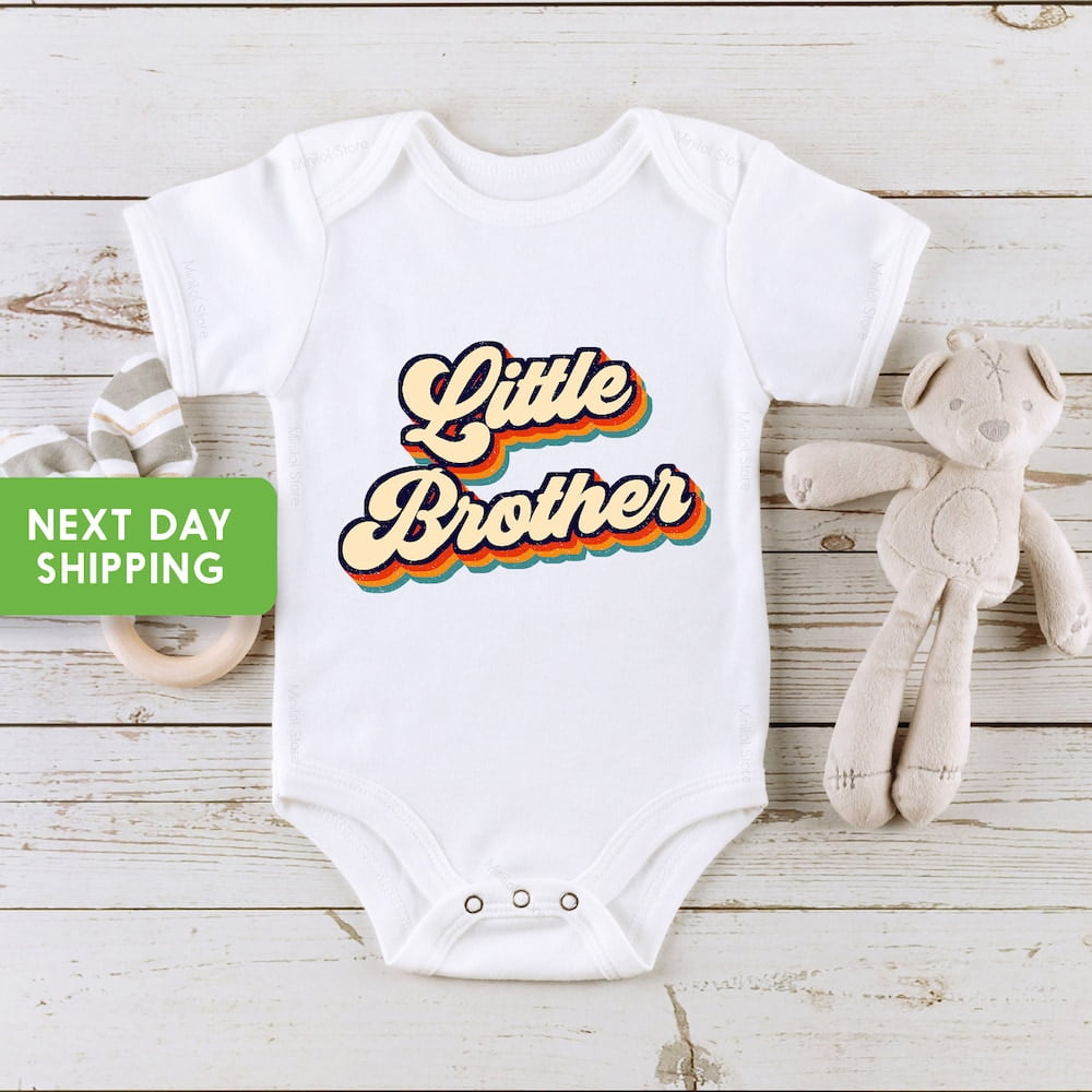 Baby Bodysuit BELLA CANVAS Pregnancy Announcement Onesie, Retro Little ...