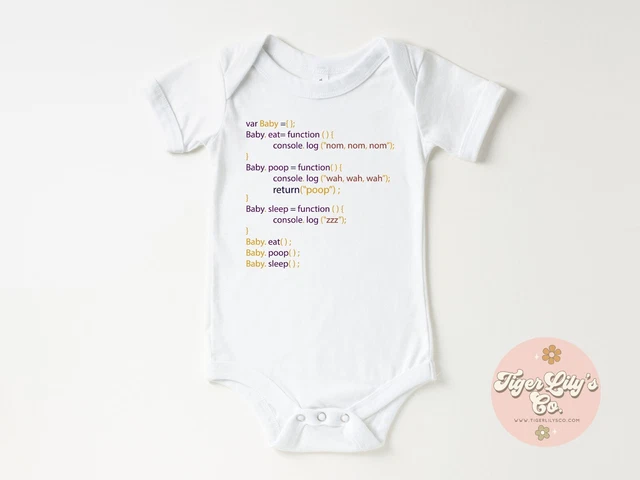 Baby Bodysuit BELLA CANVAS Programming Baby Bodysuit-Funny Baby Gift-Java Script Carters Baby ...