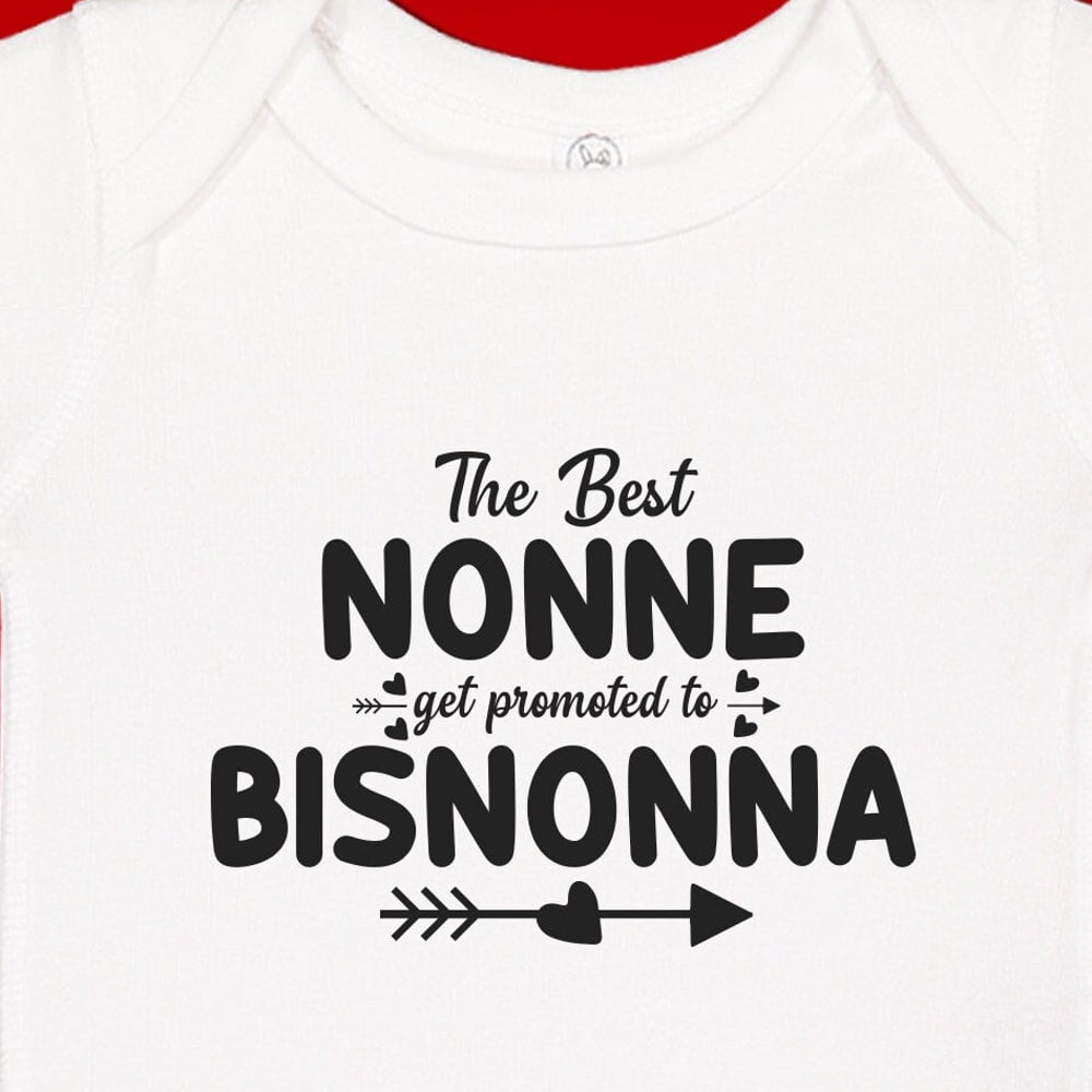 Baby Bodysuit BELLA CANVAS Promoted To Bisnonna Baby Reveal, Bisnonna To Be Pregnancy ...