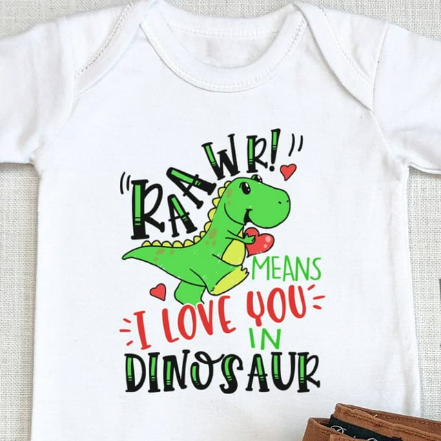 Baby Bodysuit BELLA CANVAS Raawr Means I Love You In Dinosaur Baby, Cute Dinosaur Kids Shirt, T ...