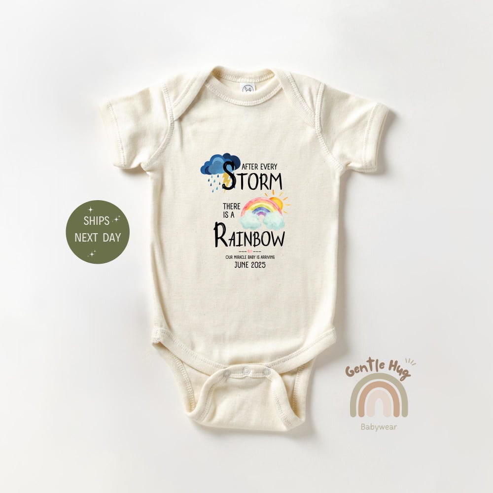 Baby Bodysuit BELLA CANVAS Rainbow After The Storm Baby Onesie, Rainbow ...