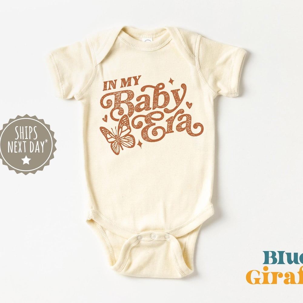 Baby Bodysuit BELLA CANVAS Retro In My Baby Era Onesie - Cute Girls Baby Bodysuit - Retro Baby ...