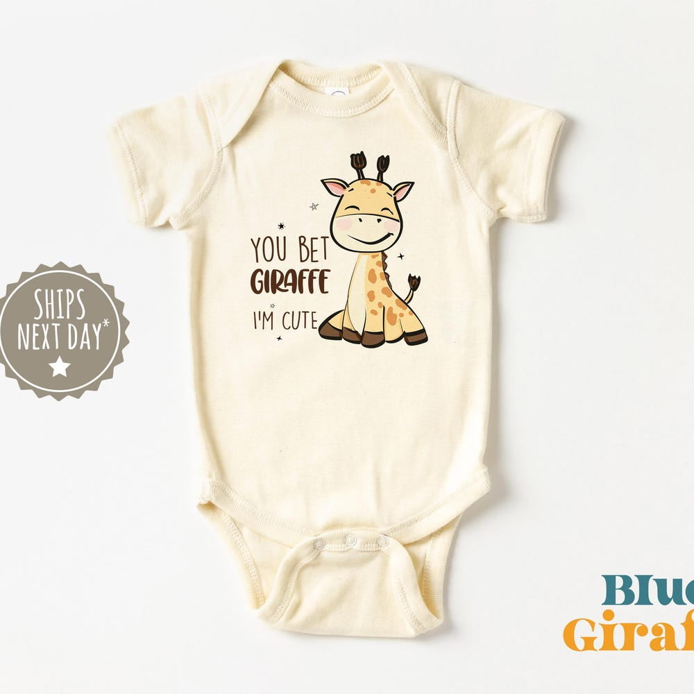 Baby Bodysuit BELLA CANVAS Retro You Bet Your Giraffe I'M Cute Onesie - Vintage Giraffe Bodysuit ...