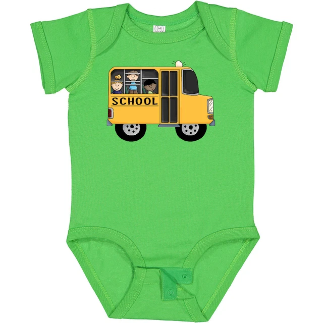 Baby Bodysuit BELLA CANVAS School Bus Baby Bodysuit Back To Yellow One ...