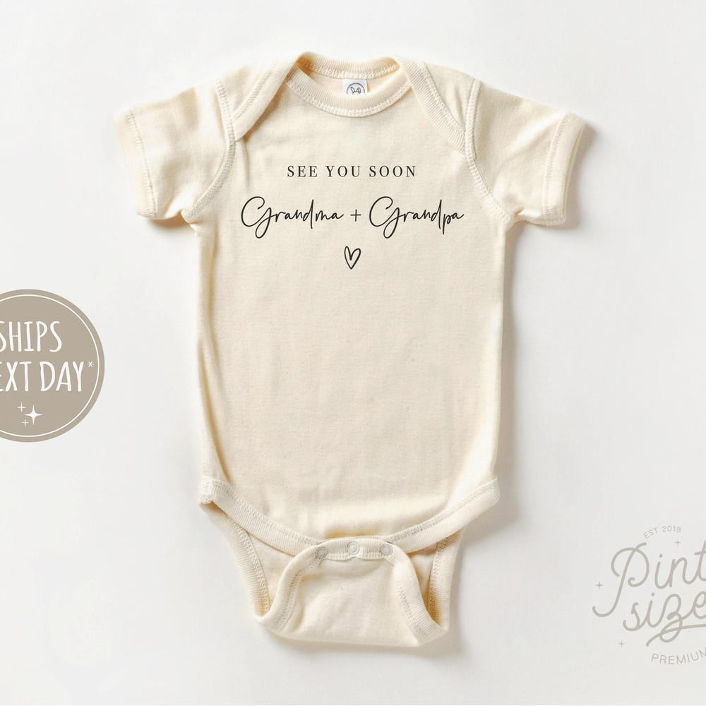 Baby Bodysuit BELLA CANVAS See You Soon Announcement Onesie - Grandma + Grandpa Bodysuit ...