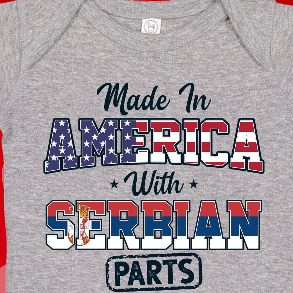 Baby Bodysuit BELLA CANVAS Serb American Baby Bodysuit Children'S T ...