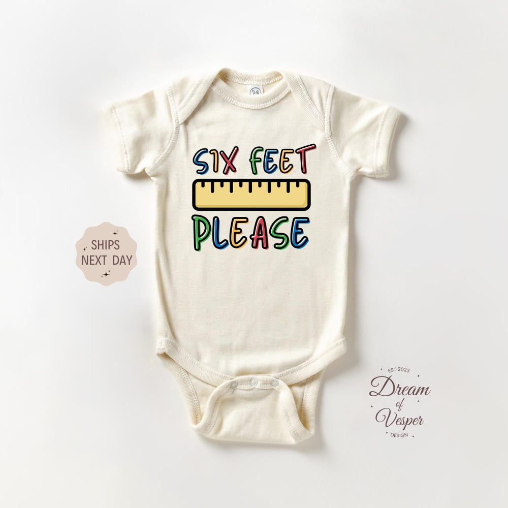 Baby Bodysuit BELLA CANVAS Six Feet Please Onesie, Social Distancing Baby Bodysuit, Funny Baby ...