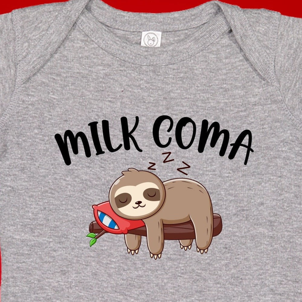 Baby Bodysuit BELLA CANVAS Sloth Baby Bodysuit, Milk Coma Newborn, Cute ...