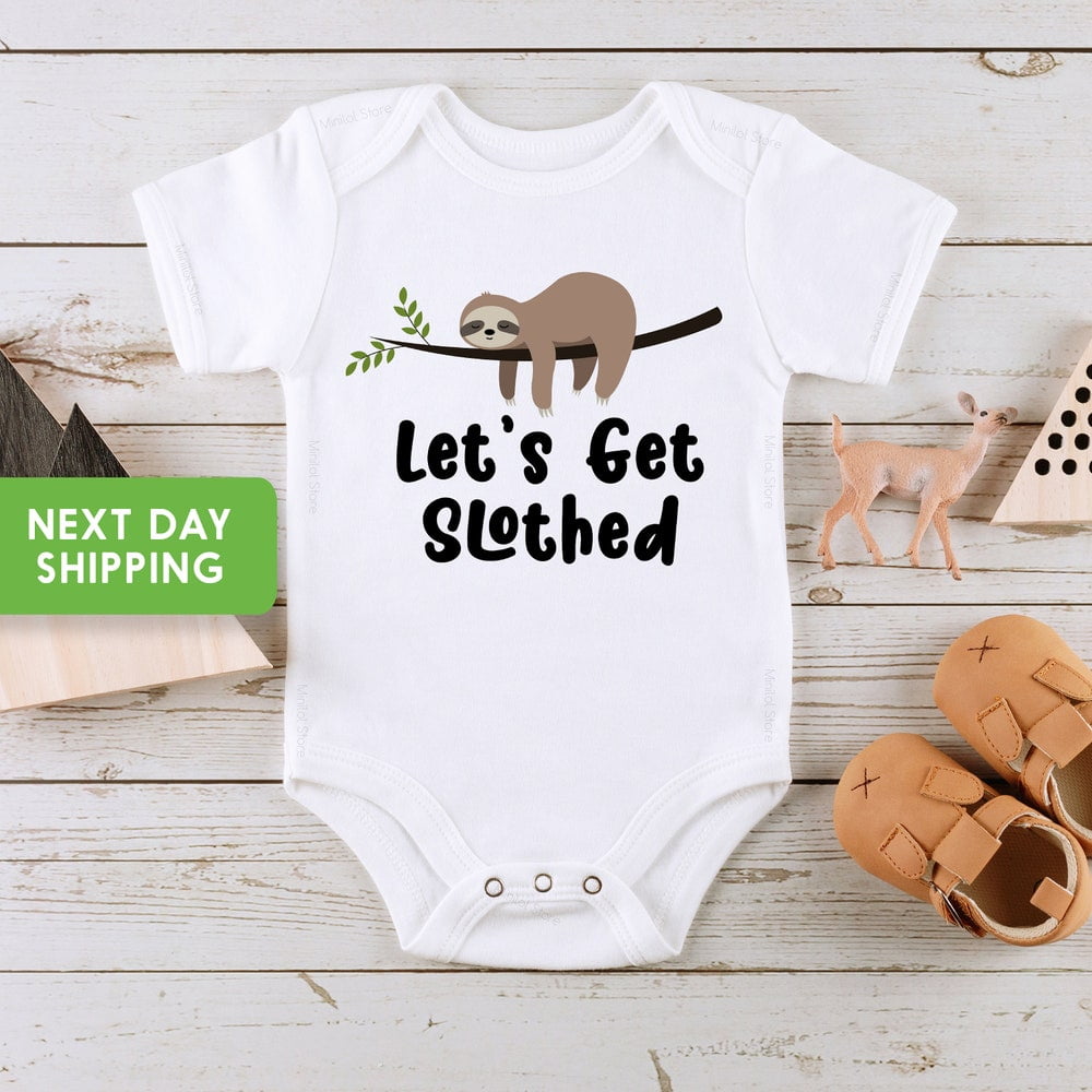 Baby Bodysuit BELLA CANVAS Sloth Onesie Sloth Baby Onesiefor Boys, Lets ...