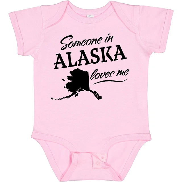 Baby Bodysuit BELLA CANVAS Someone In Alaska Loves Me Baby Bodysuit ...