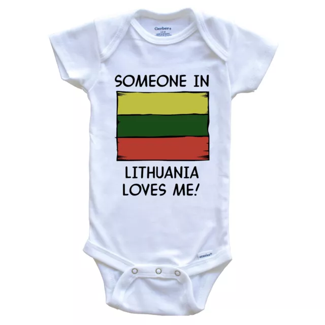 Baby Bodysuit BELLA CANVAS Someone In Lithuania Loves Me Lithuanian ...