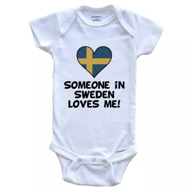 Baby Bodysuit BELLA CANVAS Someone In Sweden Loves Me Swedish Flag ...