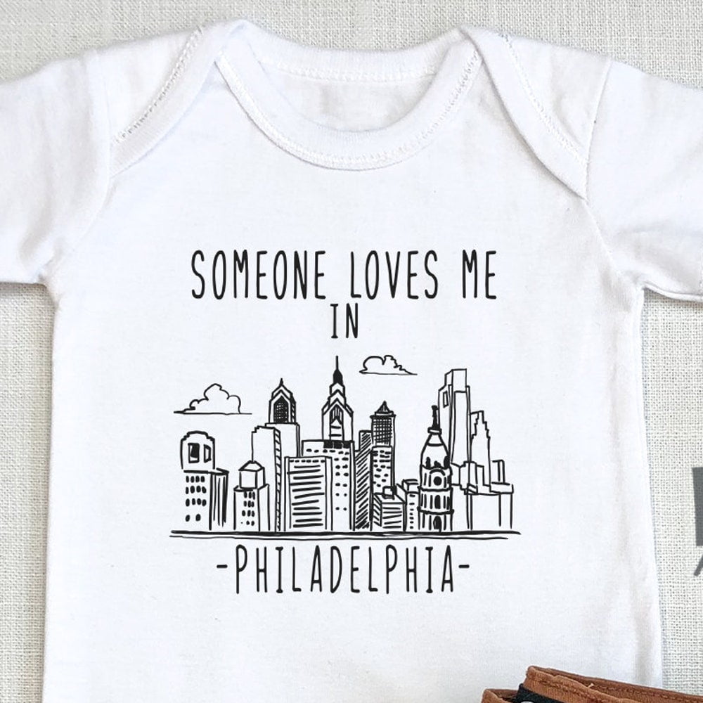 Baby Bodysuit BELLA CANVAS Someone Loves Me In Philadelphia, Baby ...