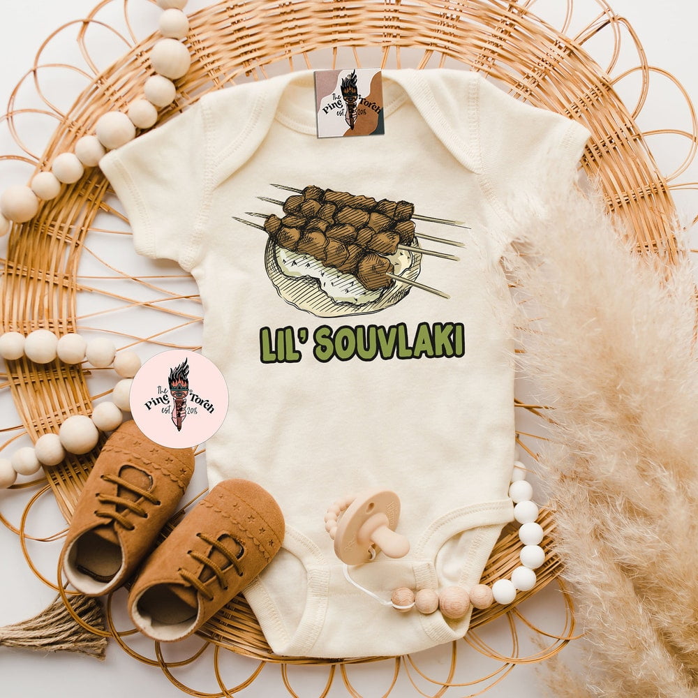 Baby Bodysuit BELLA CANVAS Souvlaki Greek Bodysuit, Yiayia Papou Nouna ...