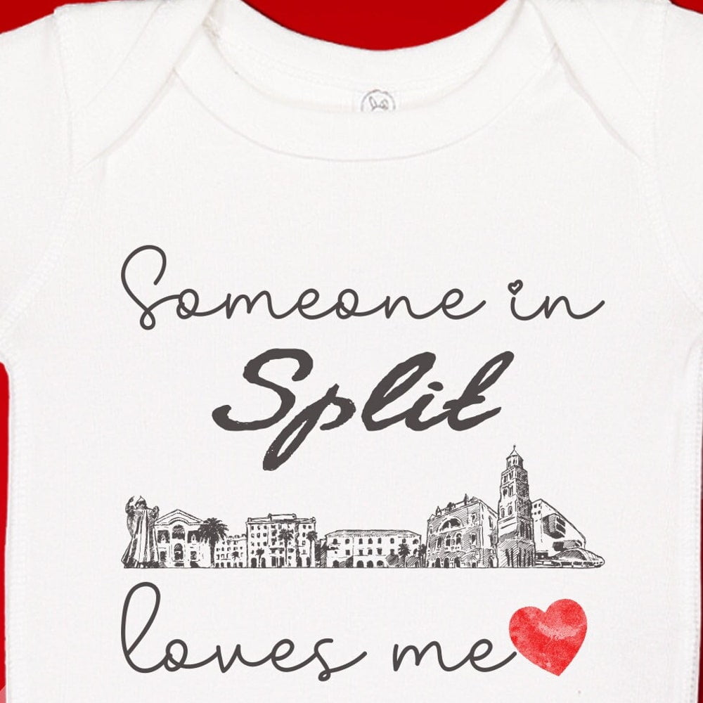 Baby Bodysuit BELLA CANVAS Split Croatia Baby Onesie, Someone Loves Me ...