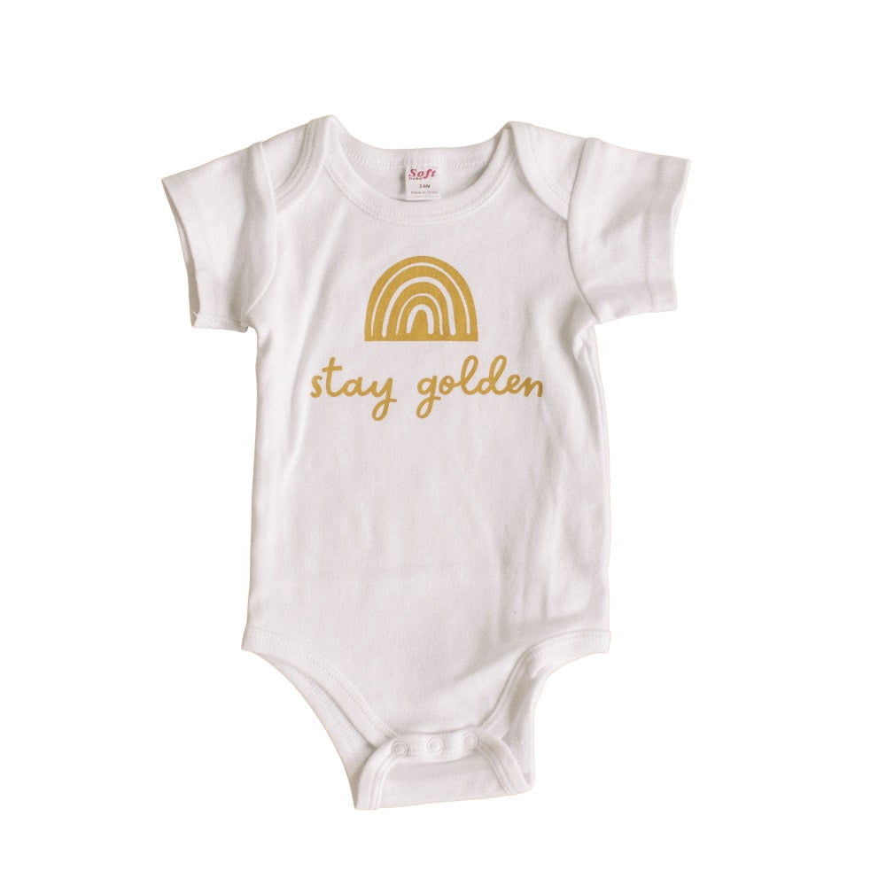 Baby Bodysuit BELLA CANVAS Stay Golden Baby Bodysuit, New Baby Bodysuit, Baby Shower Gift, New ...
