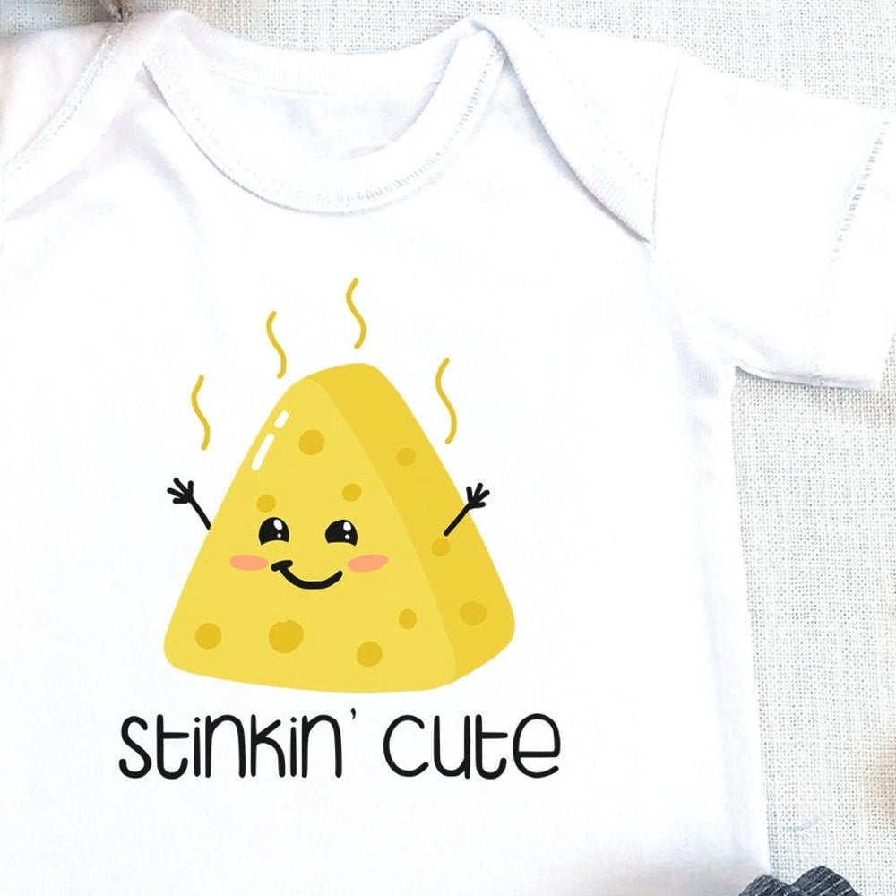 Baby Bodysuit BELLA CANVAS Stinkin Cute Cheese, Baby, Baby Boy, Baby ...