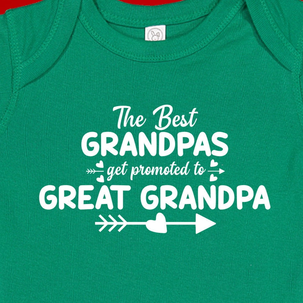 Baby Bodysuit BELLA CANVAS The Best Grandpas Get Promoted To Great Grandpa Baby Bodysuit ...