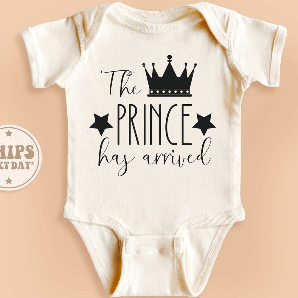 Baby Bodysuit BELLA CANVAS The Prince Has Arrived Baby Onesie, Cute ...
