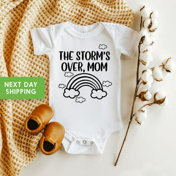 Baby Bodysuit BELLA CANVAS The Storm'S Over Mom Onesie, Mom Rainbow ...