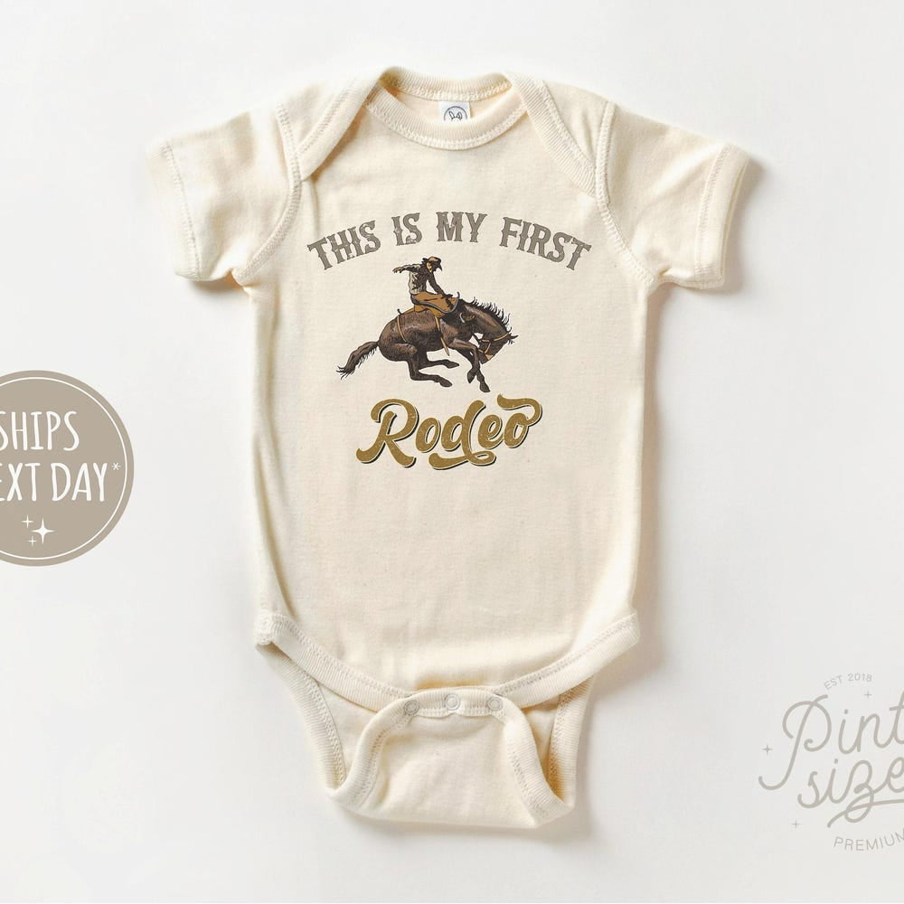 Baby Bodysuit BELLA CANVAS This Is My First Rodeo Onesie - Cute Cowboy ...