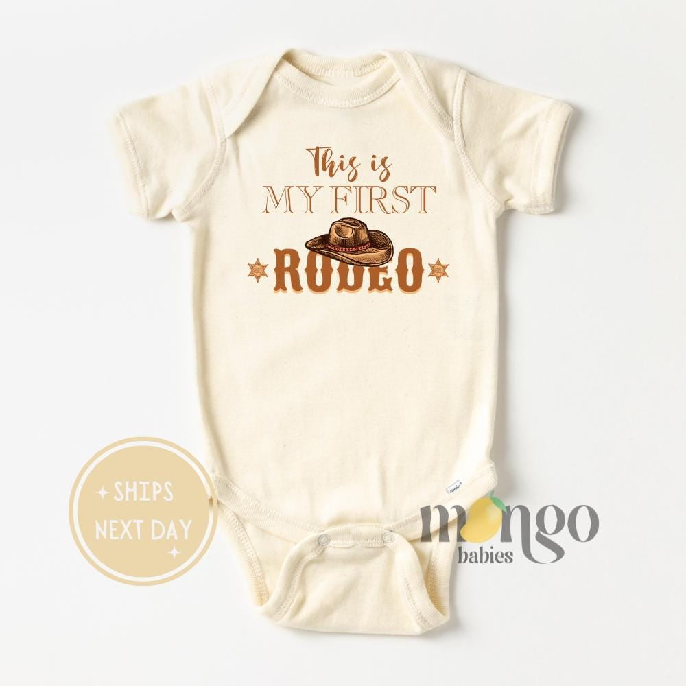 Baby Bodysuit BELLA CANVAS This Is My First Rodeo Onesies Horse Rodeo ...