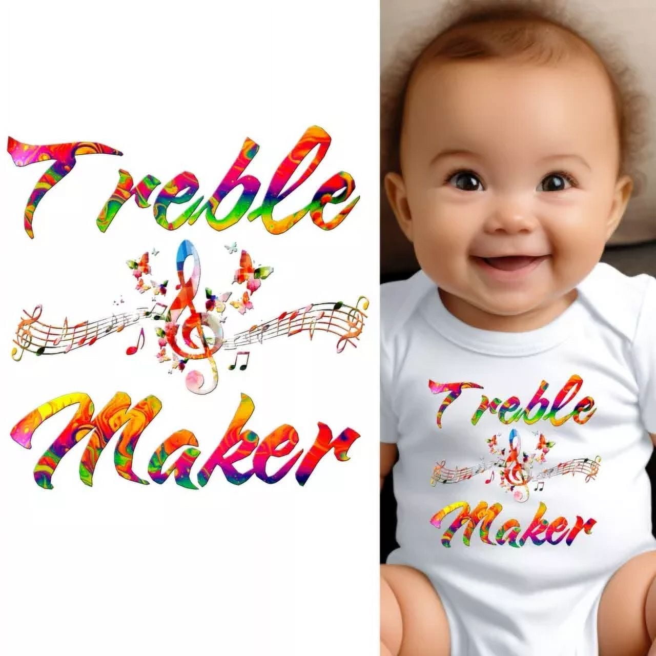 Baby Bodysuit BELLA CANVAS Treble Maker Music Themed Baby Clothes For Infant Boys And Girls Baby ...