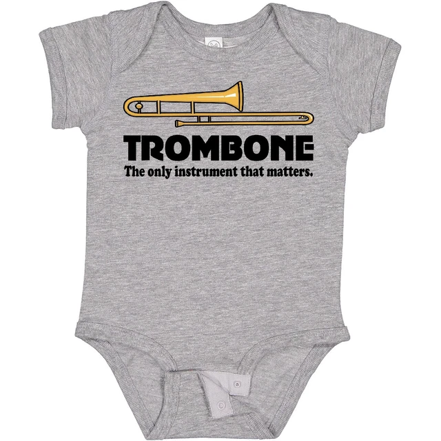 Baby Bodysuit BELLA CANVAS Trombone Music Joke Band Baby Bodysuit Trombonist Musical Instruments ...