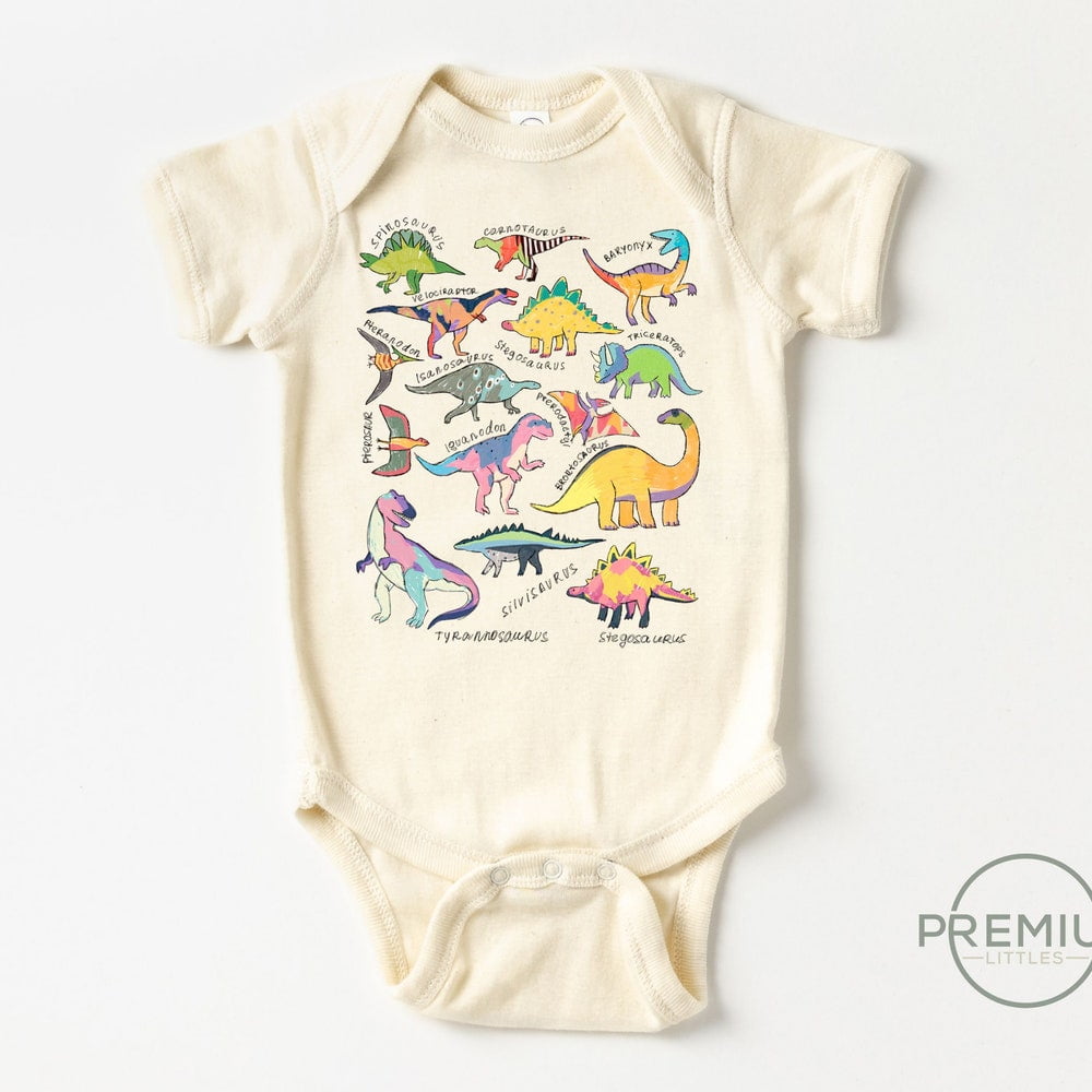 Baby Bodysuit BELLA CANVAS Types Of Dinosaurs Onesie - Walmart.com