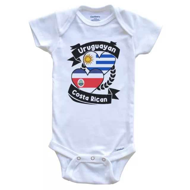 Baby Bodysuit BELLA CANVAS Uruguayan Costa Rican Heart Flags Uruguay ...