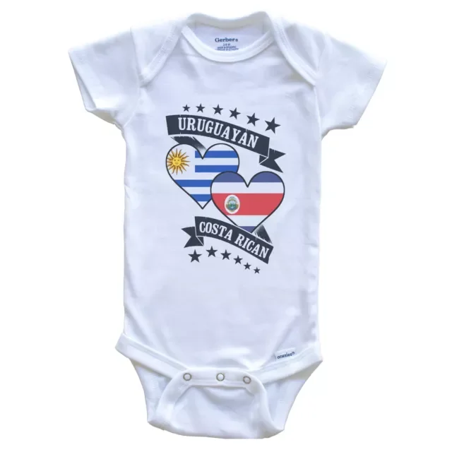 Baby Bodysuit BELLA CANVAS Uruguayan Costa Rican Heart Flags Uruguay ...
