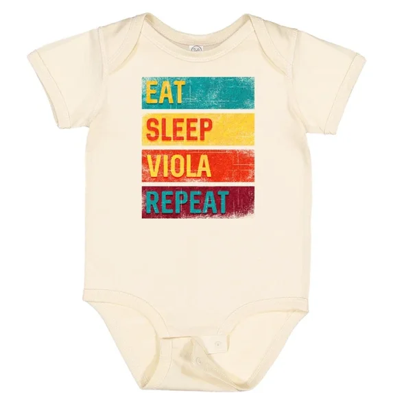 Baby Bodysuit BELLA CANVAS Viola Player Funny Eat Sleep Viola Repeat ...