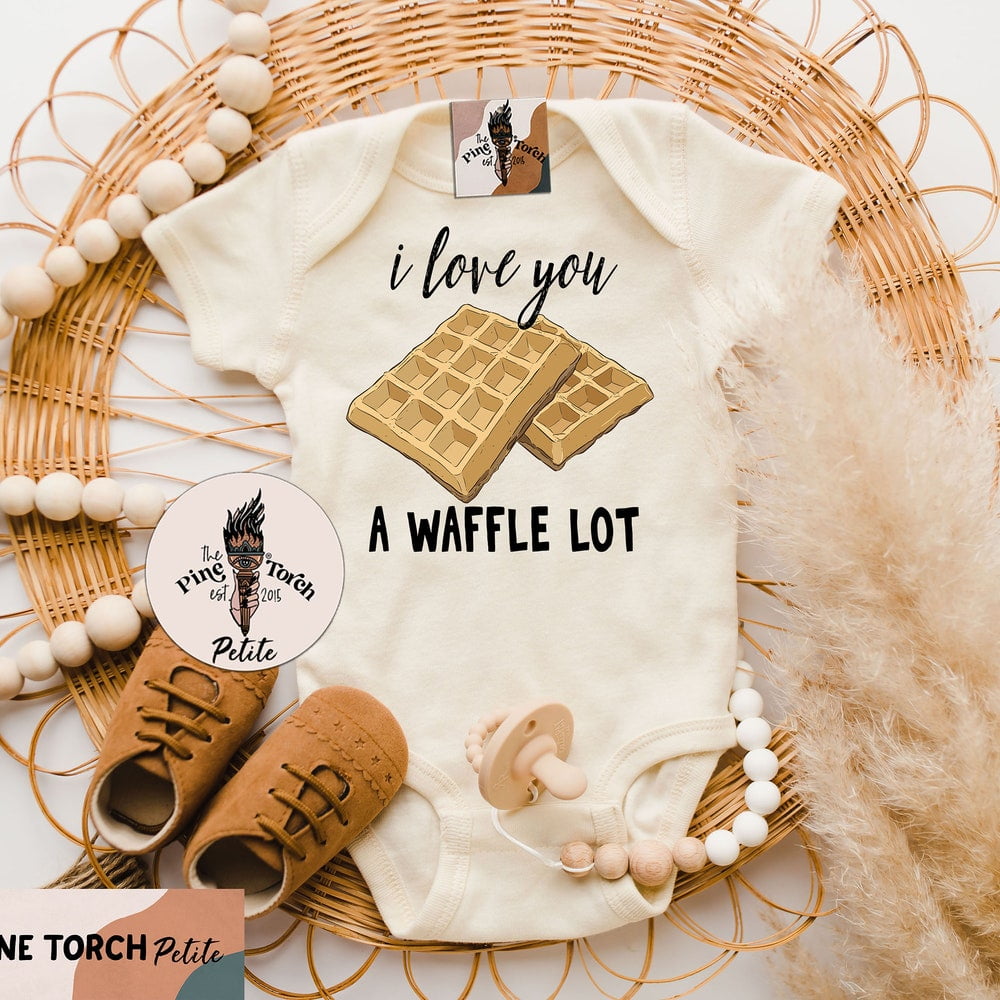 Baby Bodysuit BELLA CANVAS Waffles Bodysuit, Love You Waffle Lot Kids ...