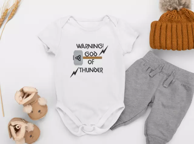 Baby Bodysuit BELLA CANVAS Warning God Of Thunder Baby Bodysuit, Thor ...