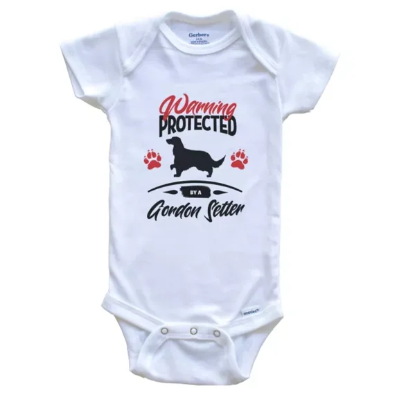 Baby Bodysuit BELLA CANVAS Warning Protected By A Gordon Setter Funny ...